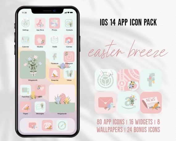 Easter App Icons Hand Drawn App Covers Bundle Boho Ios14 Boho | Etsy
