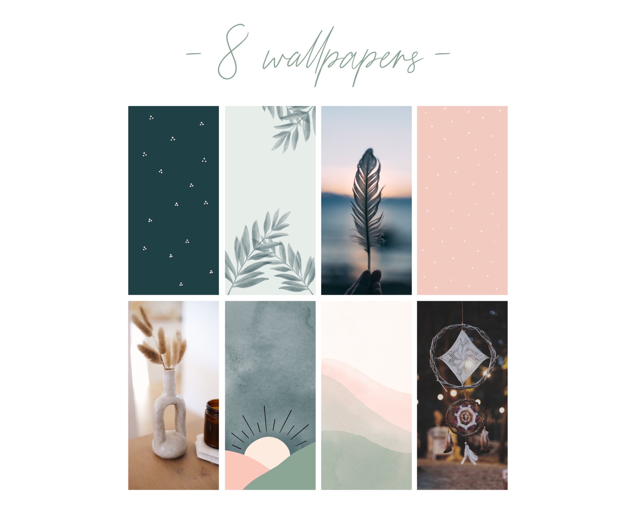 Boho Ios Handdrawn App Icons Boho Love Theme Pack Aesthetic Pink Blue ...