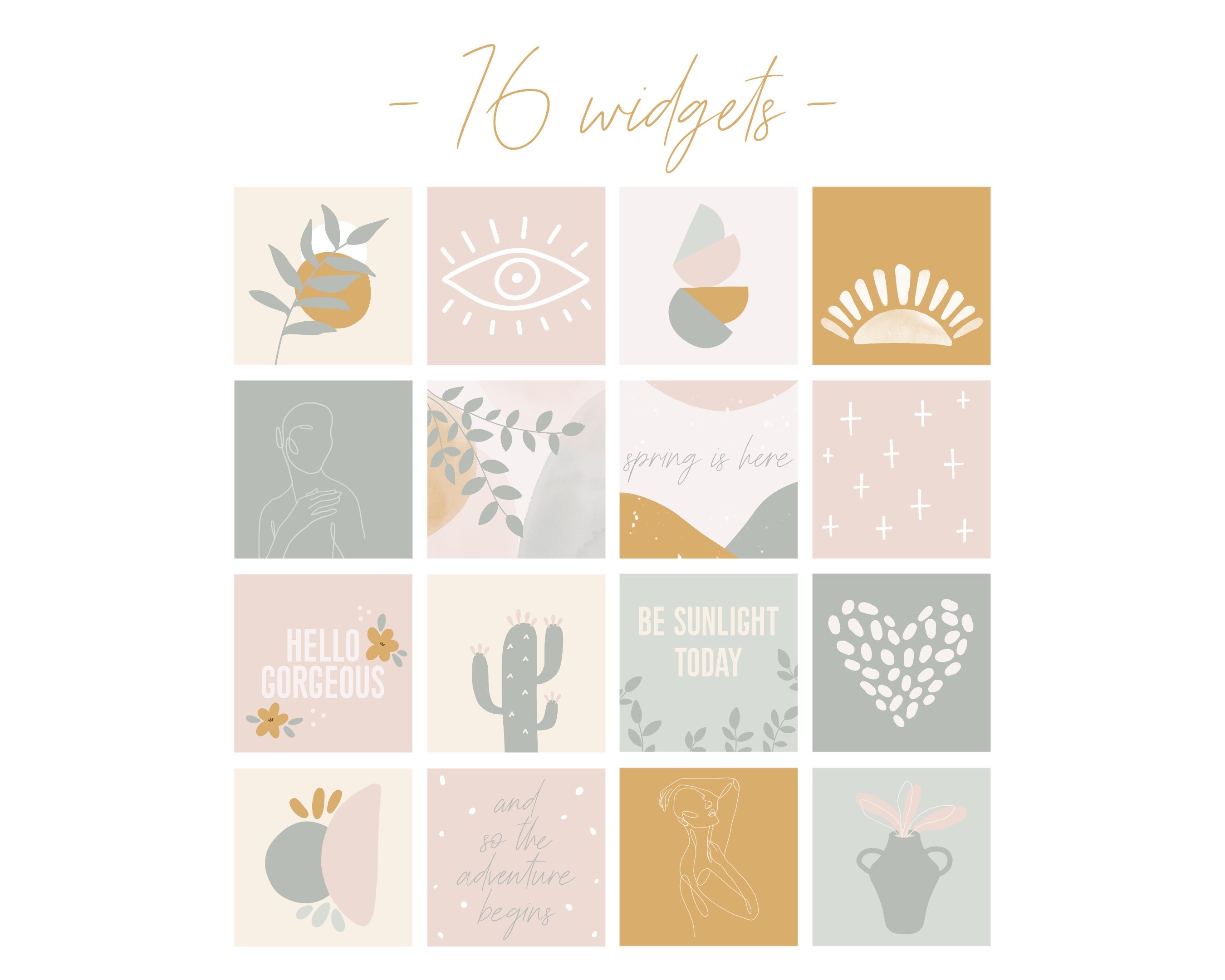 Spring Boho Ios14 Handdrawn App Icons Boho Theme Pack - Etsy