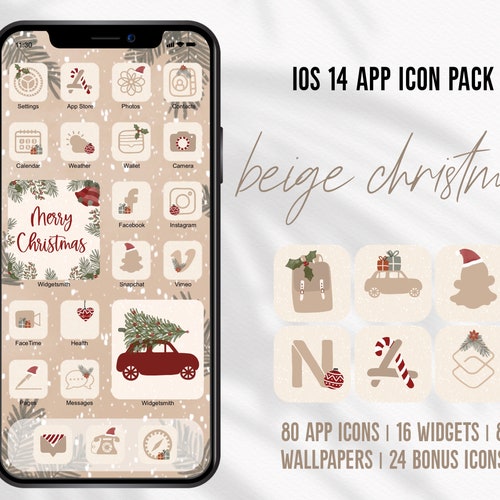 Christmas Ios App Icons Winter App Icons Iphone Christmas - Etsy