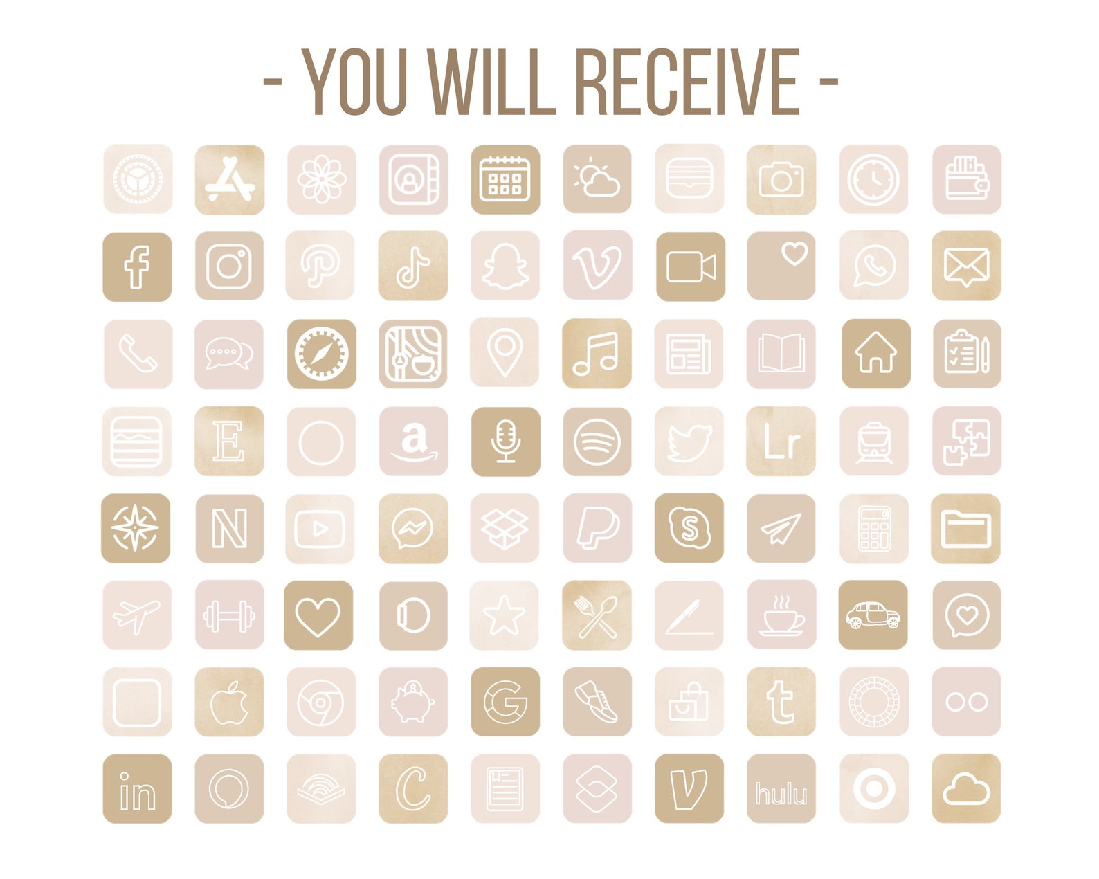 Brown App Icons iPhone iOS App Icons Brown Aesthetic App | Etsy