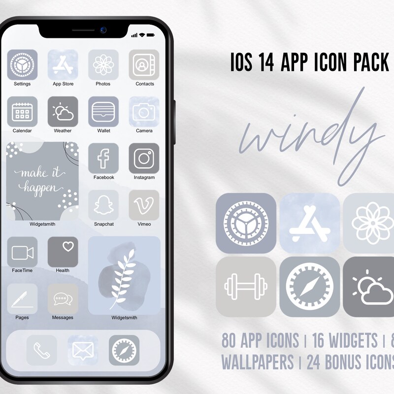 Blue App Icon Pack - Etsy