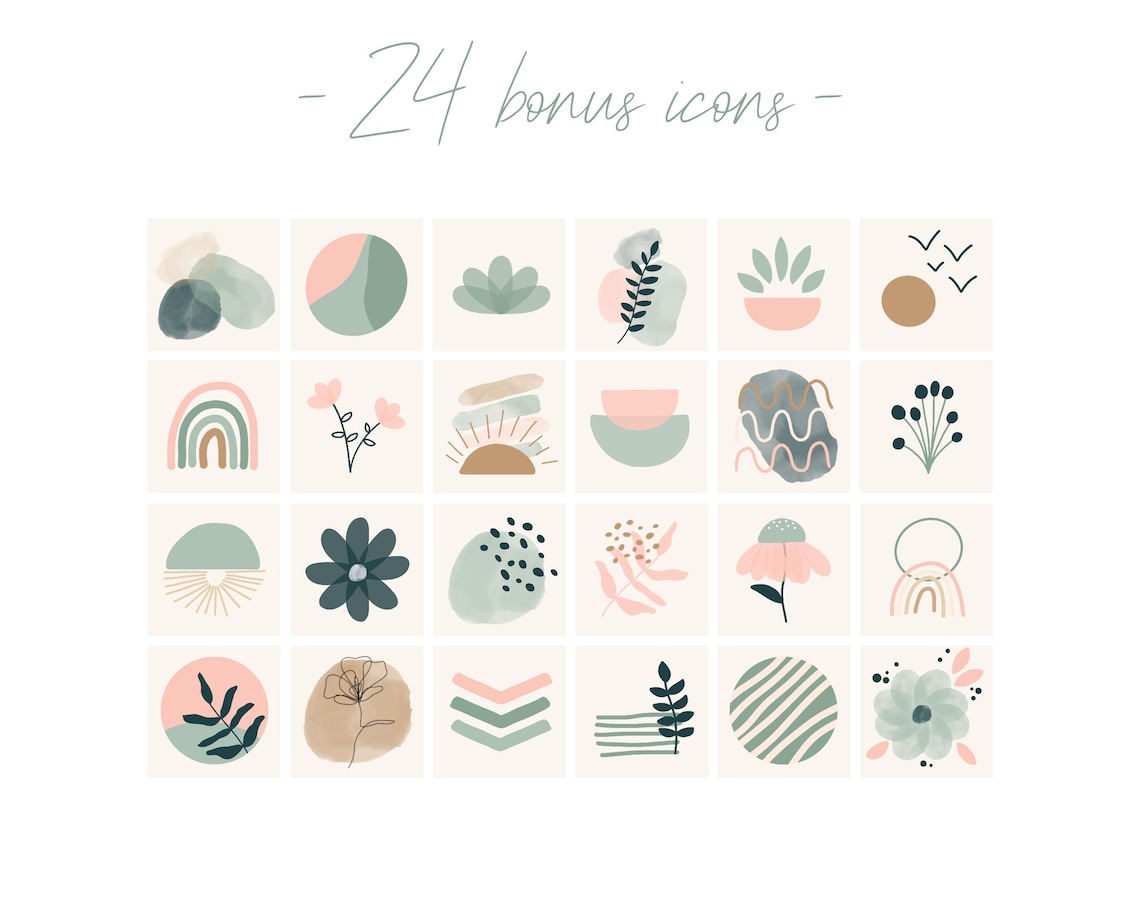 Boho Ios Handdrawn App Icons Boho Love Theme Pack Aesthetic Pink Blue ...