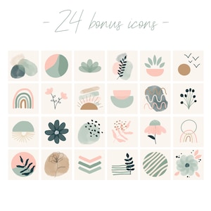 Boho Ios Handdrawn App Icons Boho Love Theme Pack Aesthetic Pink Blue ...