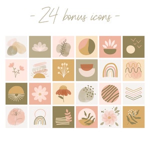 Garden Ios Handdrawn App Icons Floral Theme Pack Aesthetic Green Pink ...