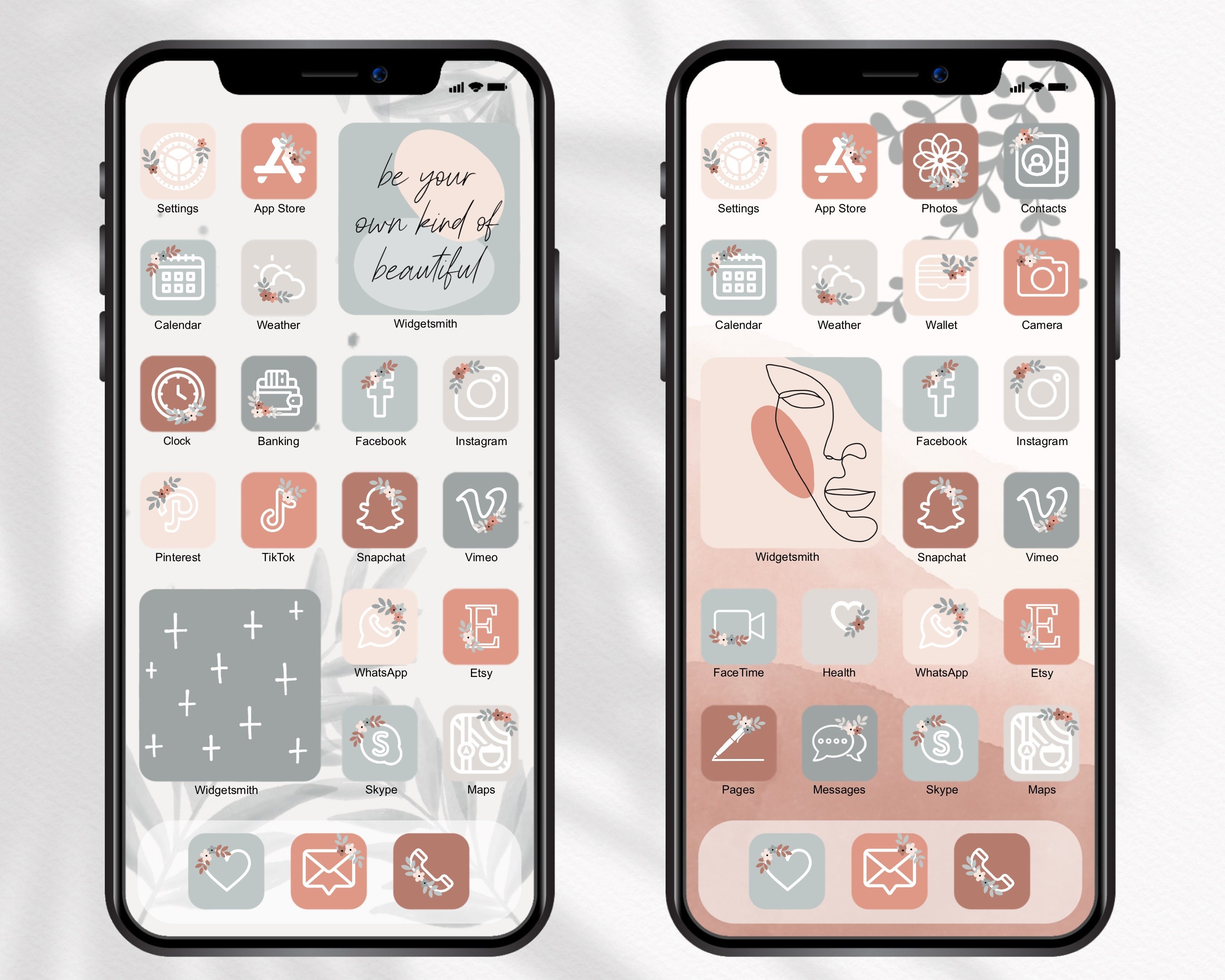 Boho IOS 14 App Icons Watercolor Bohemian Hand Drawn Aesthetics ...