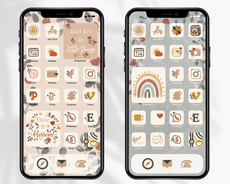 Vintage Boho App Icons Aesthetic Boho App Elements Ios14 Vintage App ...