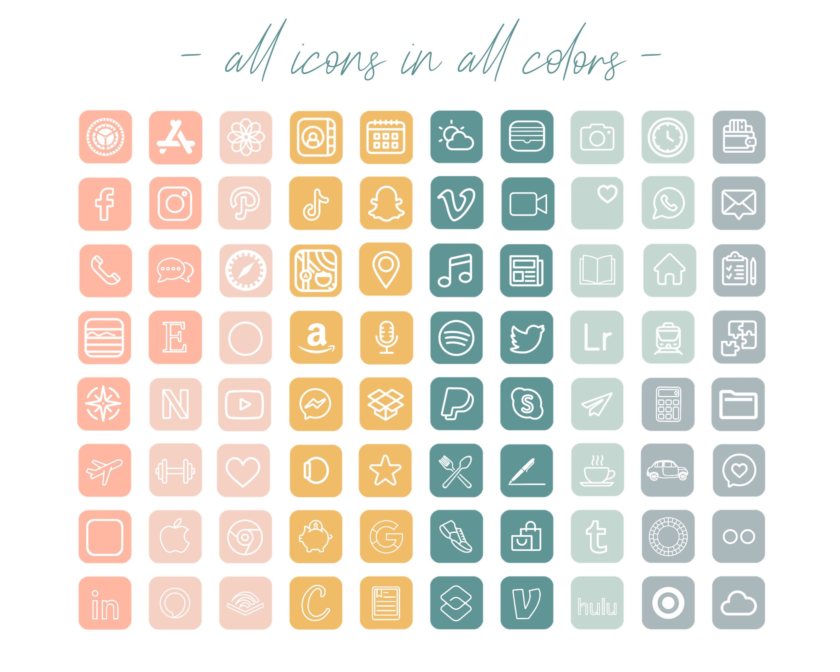 Vintage App Icons iOS14 Iphone Retro App Icon Package | Etsy