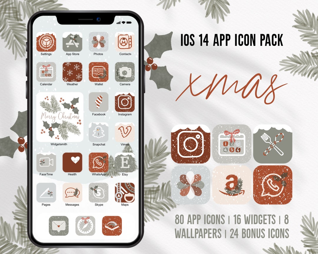 Xmas Ios App Icons Christmas Winter App Icons iPhone Christmas Ios14 ...