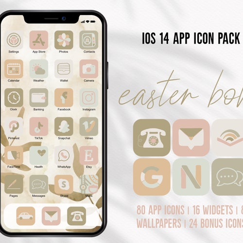 Spring Boho Ios14 Handdrawn App Icons Boho Theme Pack | Etsy