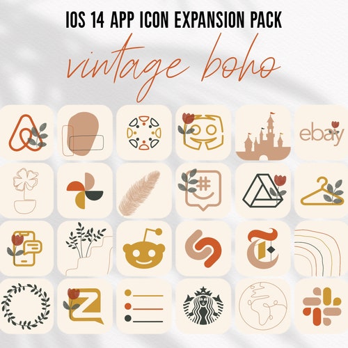 Vintage Boho App Icons Aesthetic Boho App Elements Ios14 - Etsy