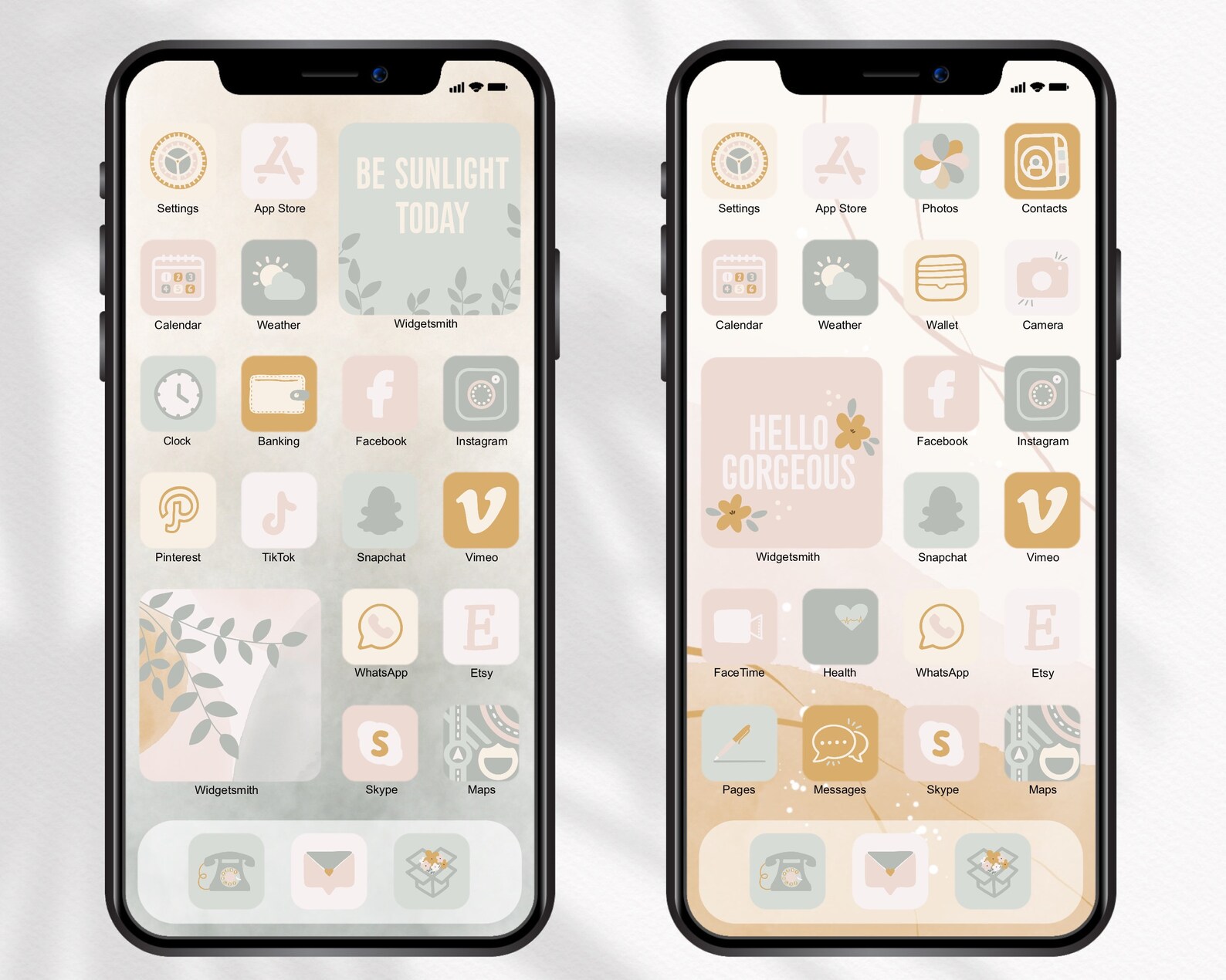 Spring Boho Ios14 Handdrawn App Icons Boho Theme Pack - Etsy