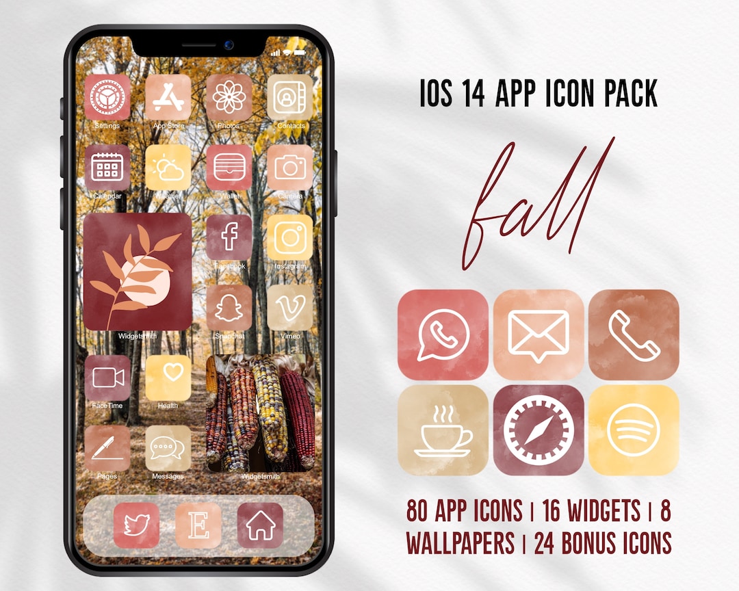 Fall Aesthetic App Icons, Fall Icons, Autumn Ios App Icons, Autumn ...