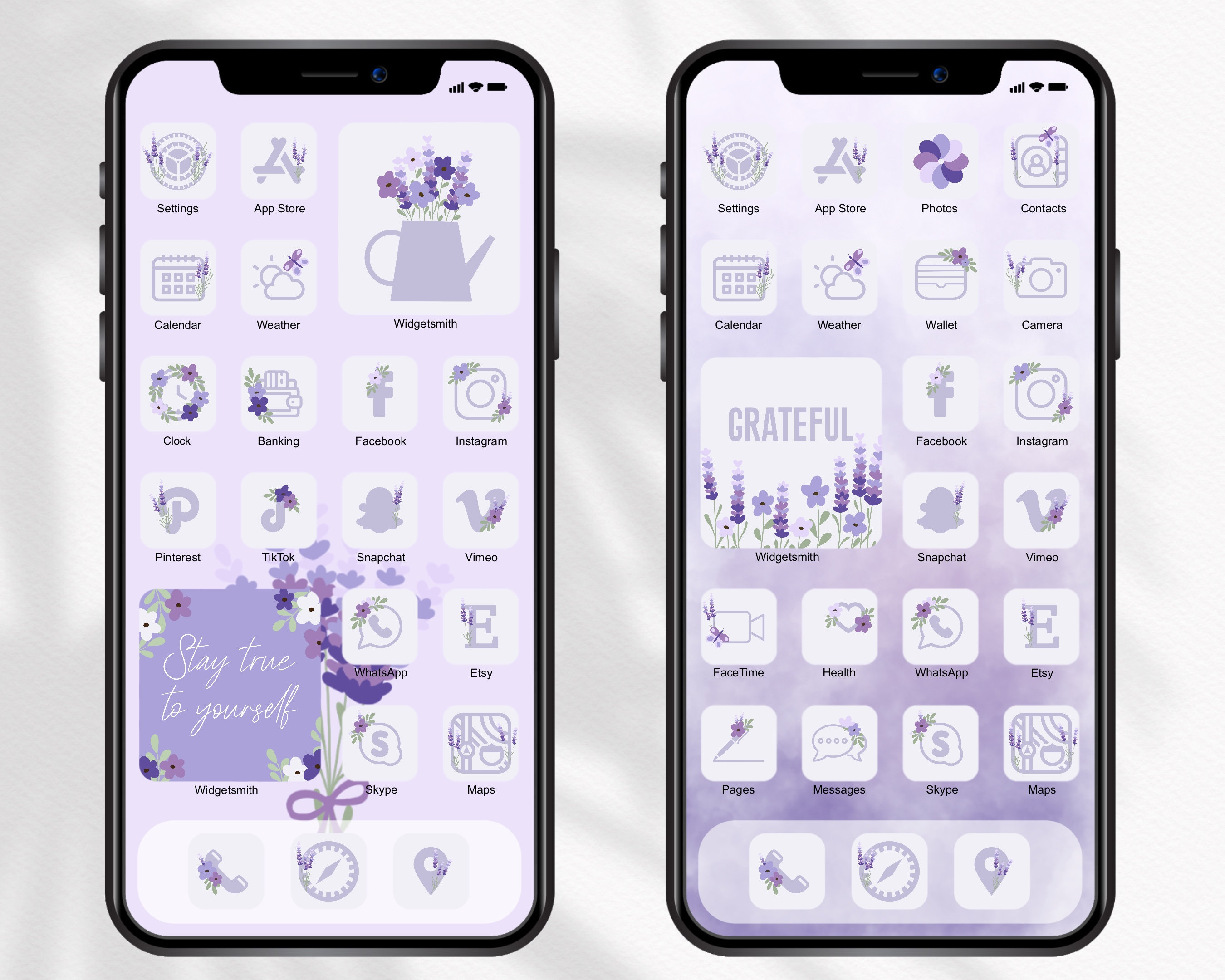 Lavender App Icons Aesthetic Ios App Elements iPhone Flowers App Icon ...
