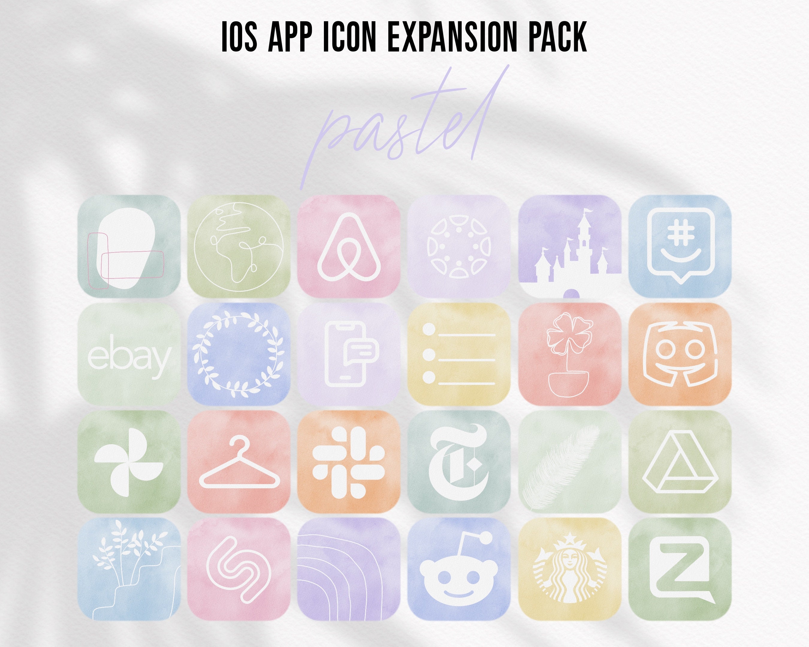 Ios Pastel App Icon Aesthetic Watercolor Icons - Etsy