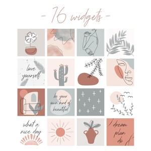 Boho IOS 14 App Icons Watercolor Bohemian Hand Drawn Aesthetics ...