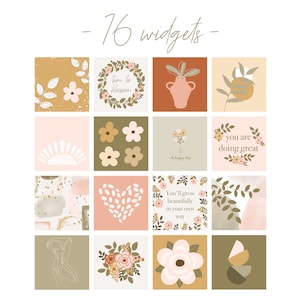 Garden Ios Handdrawn App Icons Floral Theme Pack Aesthetic Green Pink ...