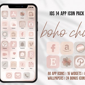 Boho App Icons Aesthetic Boho App Elements iPhone Icons Ios Boho App ...