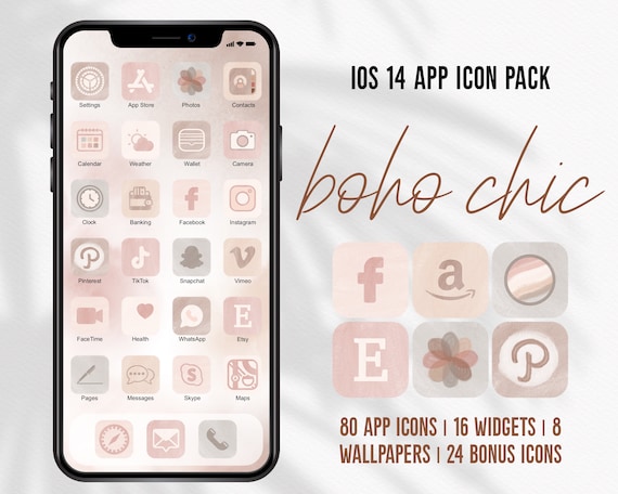 Boho App Icons Aesthetic Boho App Elements Iphone Icons Ios14 | Etsy