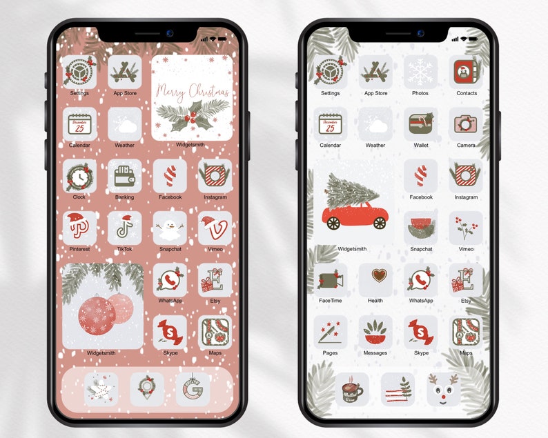 Christmas Ios App Icons Winter App Icons Iphone Christmas - Etsy