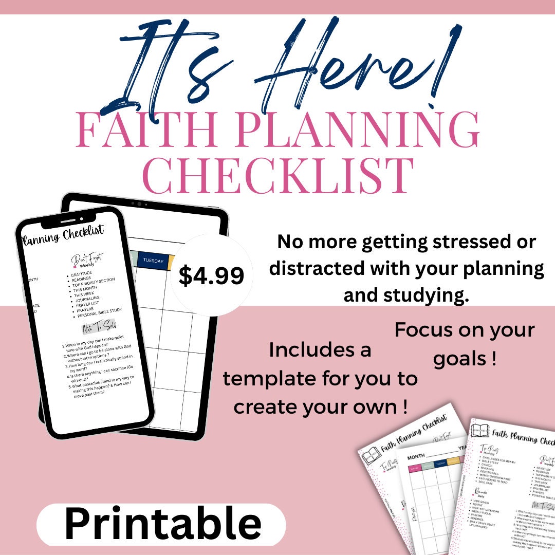 Faith Planning Checklist, Faith Happy Planner, Happy Planner - Etsy