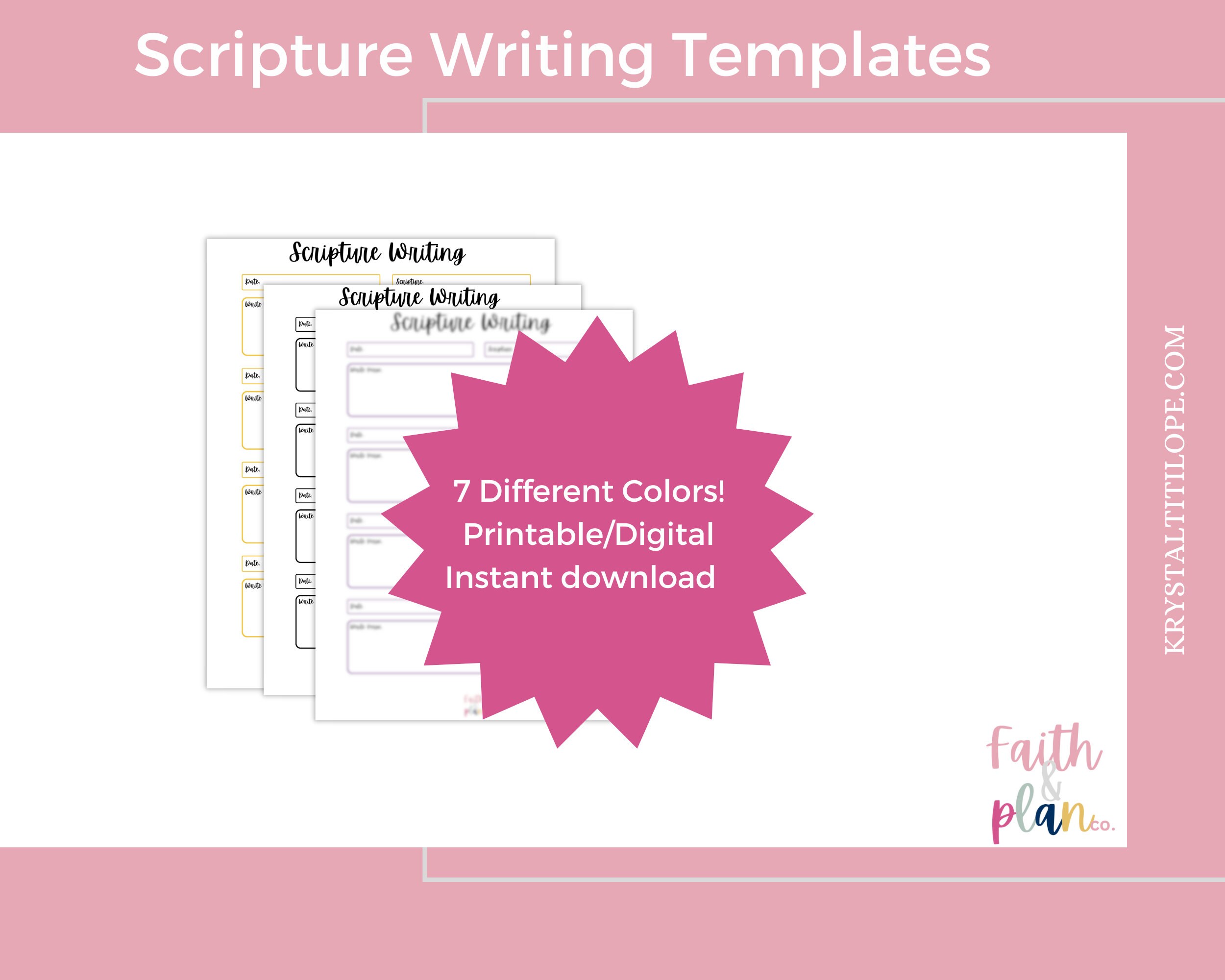 Scripture Writing Sheets | Prayer Journal | - Etsy