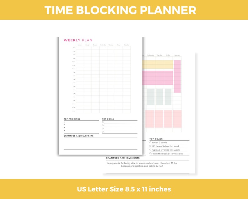 Weekly Planner, Time Blocking Planner, Work From Home Planner, Mom ...