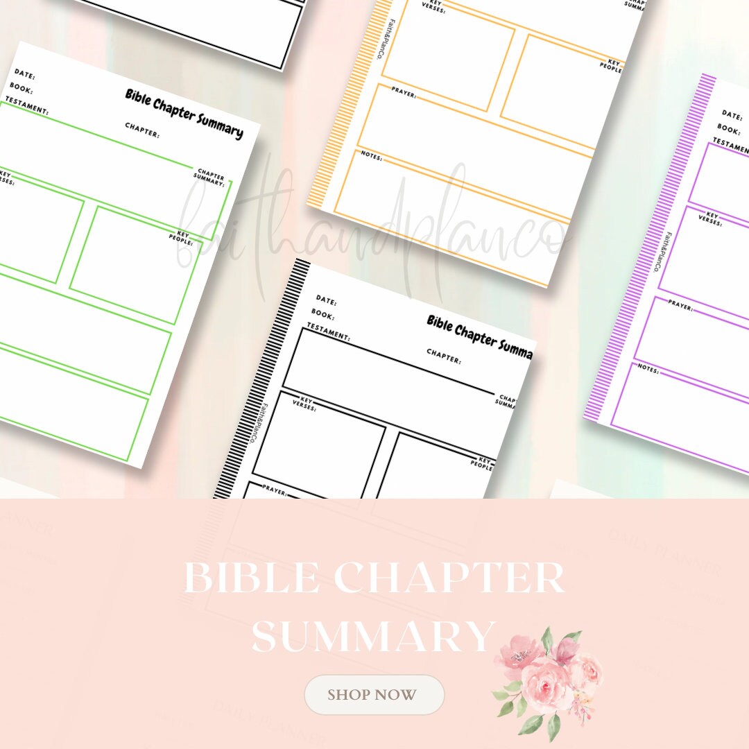 Bible Study, Printable Bible Study Sheets, Chapter Bible Study, - Etsy