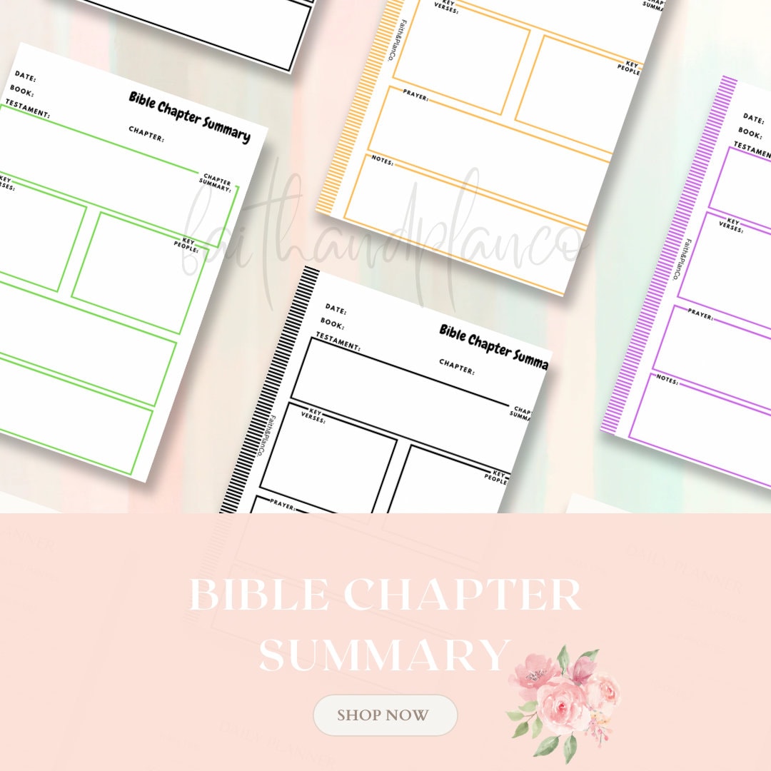 Bible Study, Printable Bible Study Sheets, Chapter Bible Study, - Etsy
