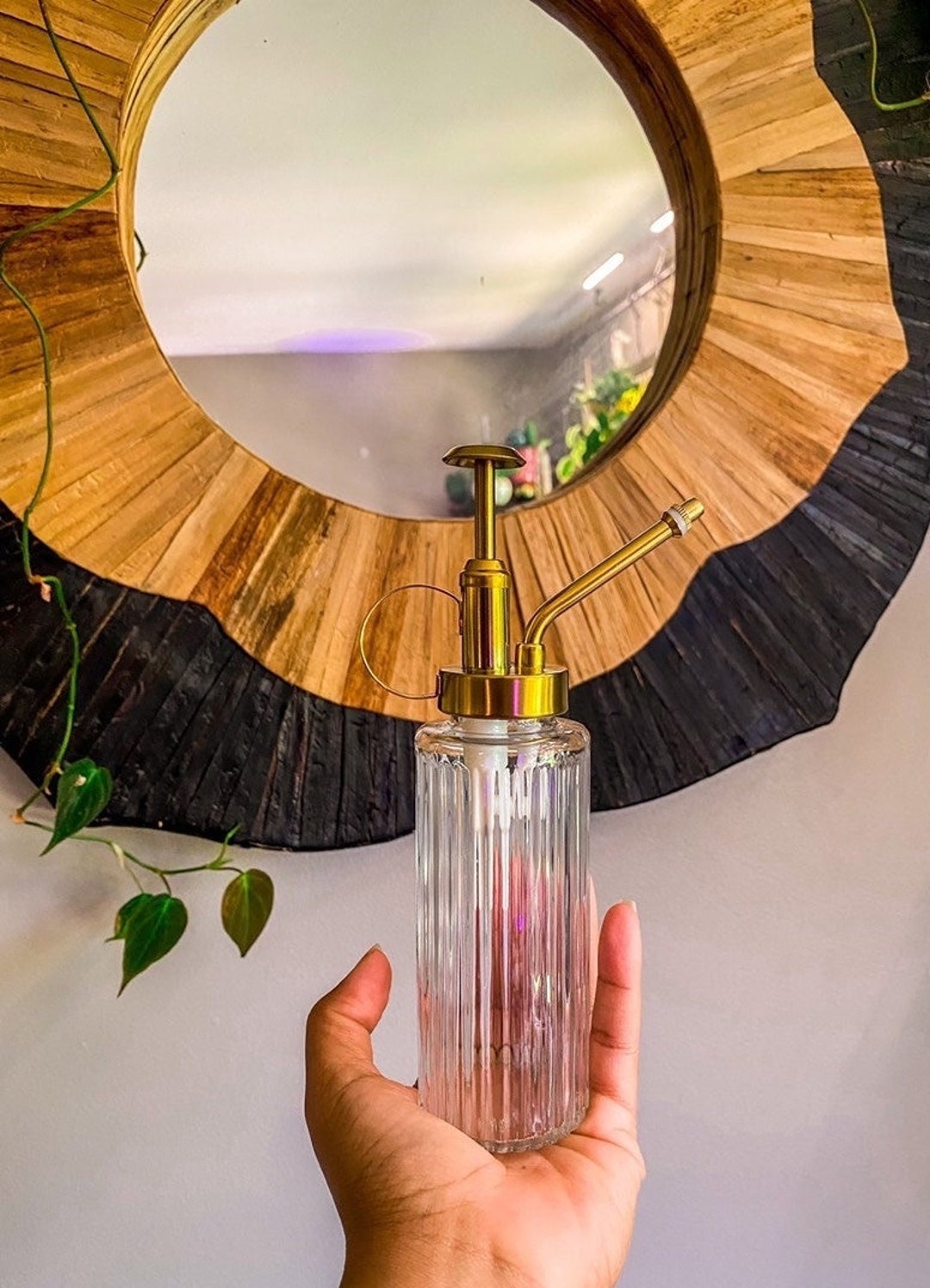 Vintage Gold Plant Mister: Glass Spray Bottle, Humidity Control - Etsy
