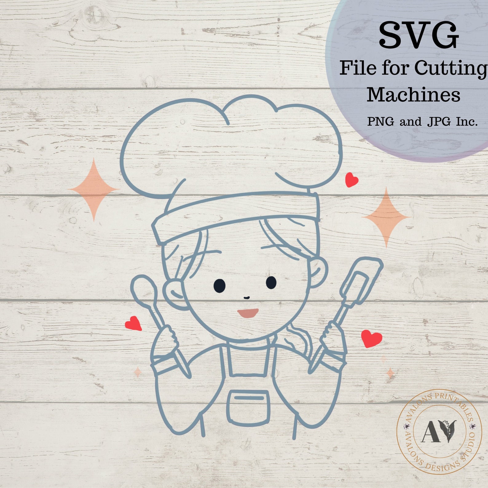 Little Chef Svg chef Svg girl chef Clipart chef Design For | Etsy