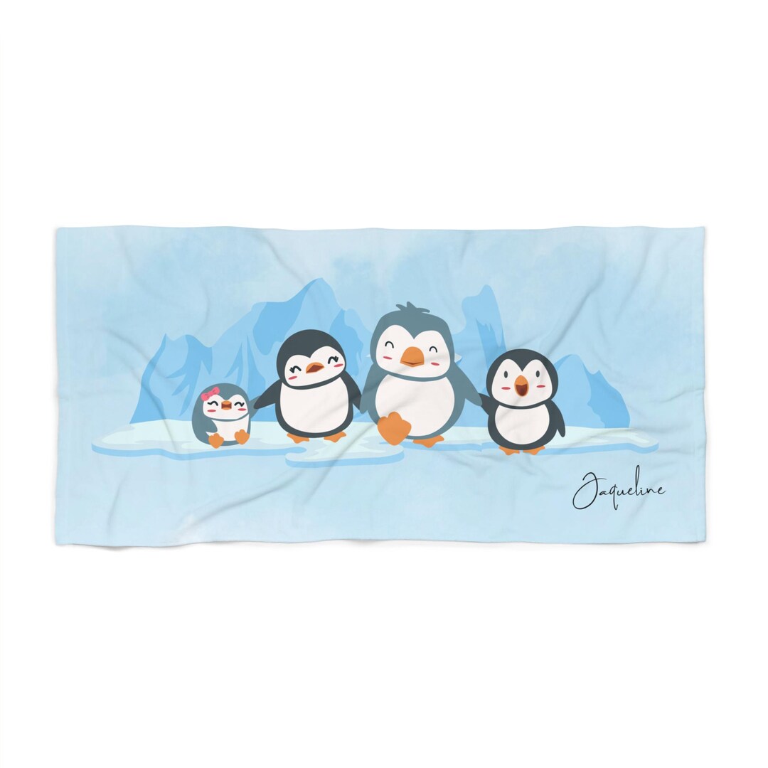 Custom Made Penguins Beach Towel, Cute Penguins Beach Towel for Kids - Etsy