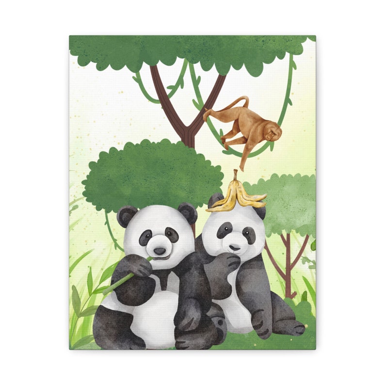 Panda Wall Decor Print on Canvas - Etsy
