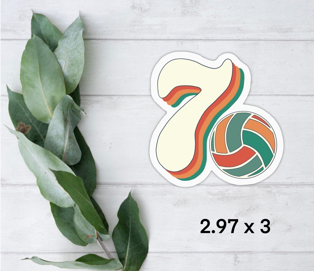Retro Volleyball Number #7 Sticker - Die Cut - 2.97x3 |colorful ...