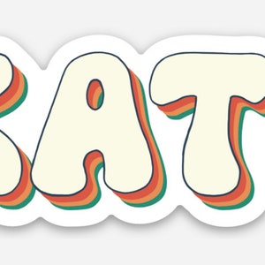 Kate - 3" Sticker,retro Name Sticker, Water Bottle, Laptop Sticker ...