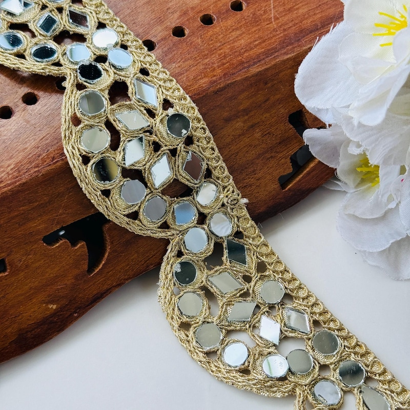 Gold Blouse With Mirrors - Etsy