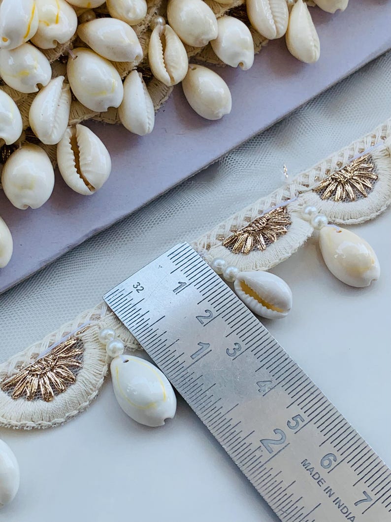 1 Yard Cowrie Shell Trim, Shell Scallop Trim Lace, Sea Shell, DIY Jean ...