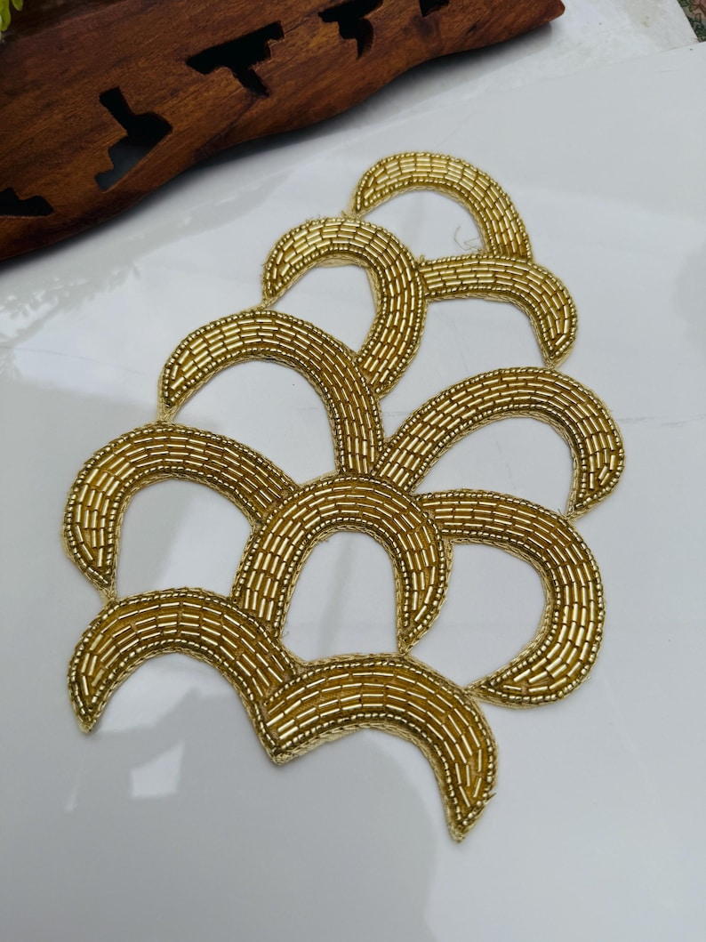 Golden Tussle Patch, Indian Handcrafted Designer Sari Suits Garments ...