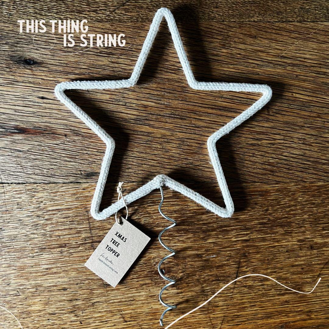 Large Star Tree Topper - Hand Knitted, Hand Sculpted, Natural Cotton ...