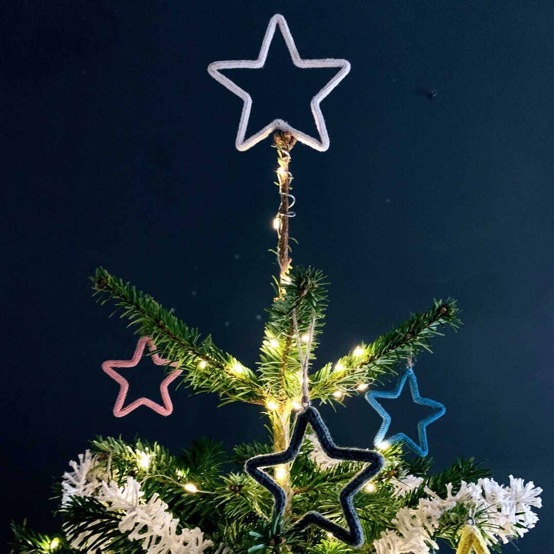 Small Star Tree Hand Knitted, Hand Sculpted, Natural Cotton String and ...