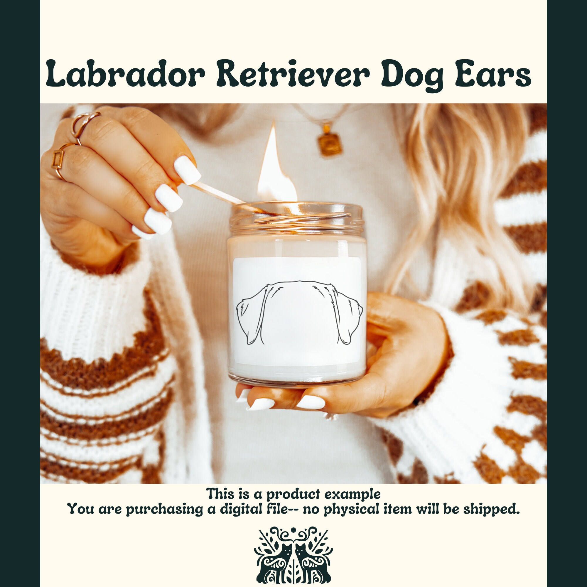 Labrador Retriever Dog Ear Outline SVG Cut File and PNG File for Cricut ...