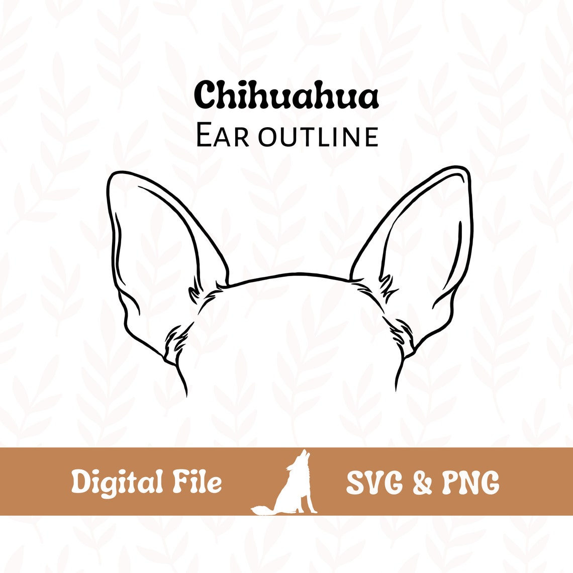 Chihuahua Dog Ear Outline SVG Cut File and PNG File for Cricut - Etsy ...
