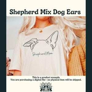 Shepherd Mix Dog Ear Outline SVG Cut File and PNG File for Cricut or ...