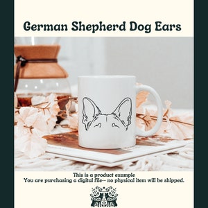 German Shepherd Dog Ear Outline SVG Cut File and PNG File for Cricut or ...