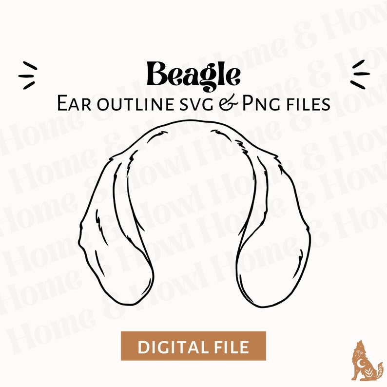 Beagle Dog Ear Outline SVG Cut File and PNG File for Cricut or | Etsy ...