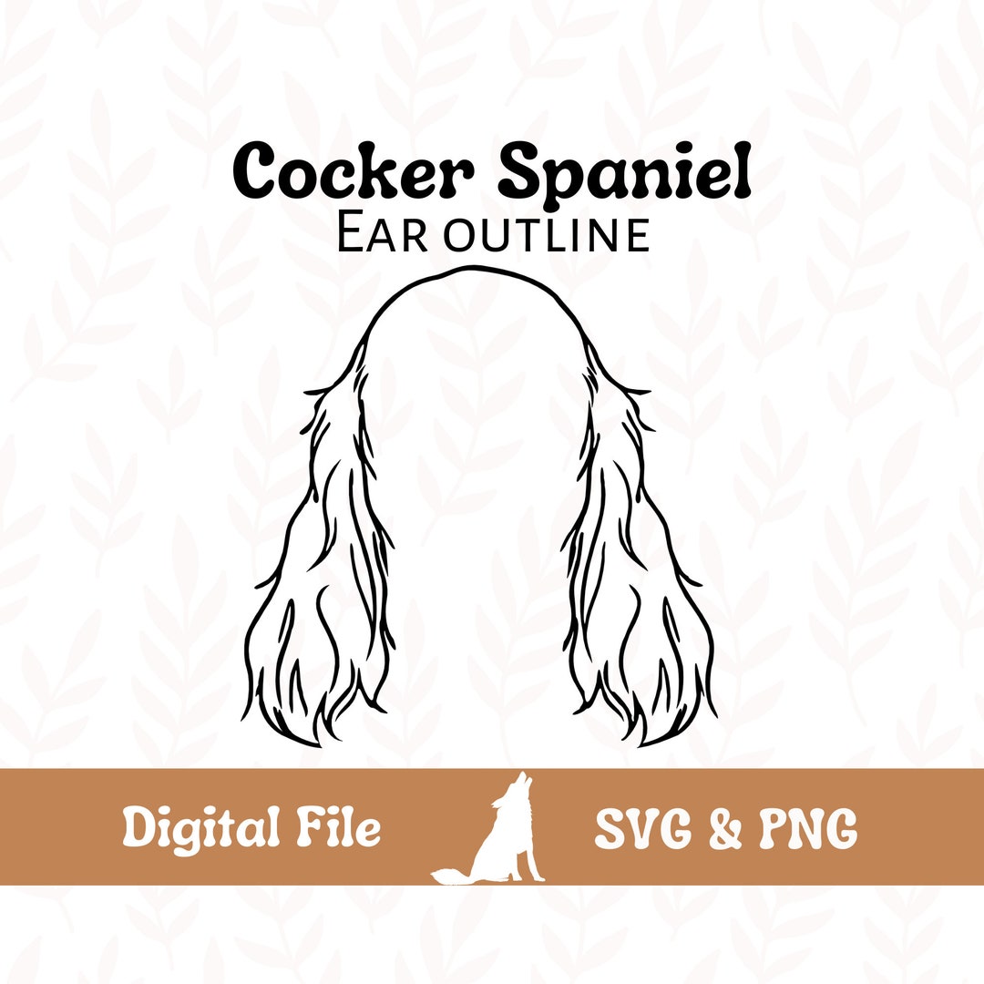 Cocker Spaniel Dog Ear Outline SVG Cut File and PNG File for - Etsy