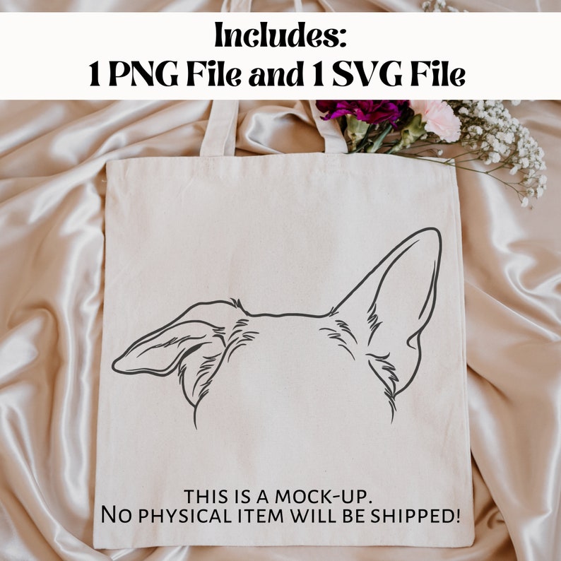 Shepherd Mix Dog Ear Outline SVG Cut File and PNG File for - Etsy