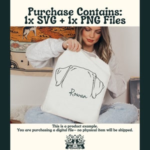 Labrador Retriever Dog Ear Outline SVG Cut File and PNG File for Cricut ...