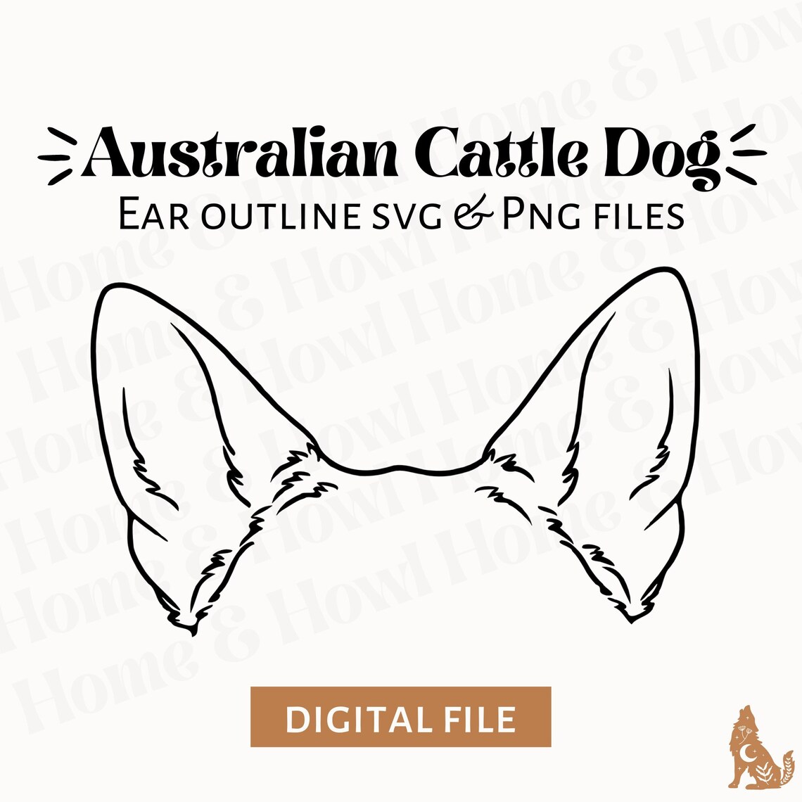 Australian Cattle Dog Ear Outline SVG Cut File and PNG File | Etsy Canada