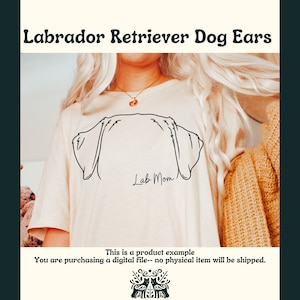 Labrador Retriever Dog Ear Outline SVG Cut File and PNG File for Cricut ...